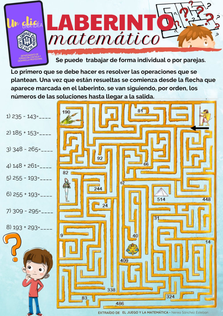 Laberinto Matemático – INSTITUTO DE EDUCACIÓN SUPERIOR Nº 8 "SAGRADO ...